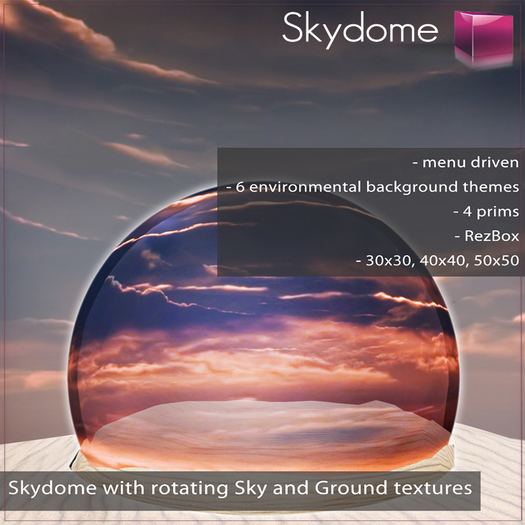 Second Life Marketplace - Skydome V.1 with Sky and Ground textures - Menu Driven - Copy-Modify